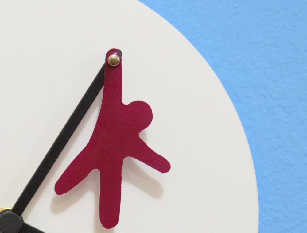 Fuchsia Hanging Man Wall Clock - Etsy
