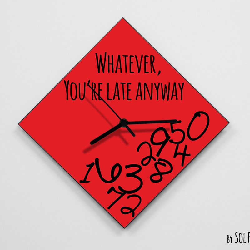 Red Wall Clock - Etsy