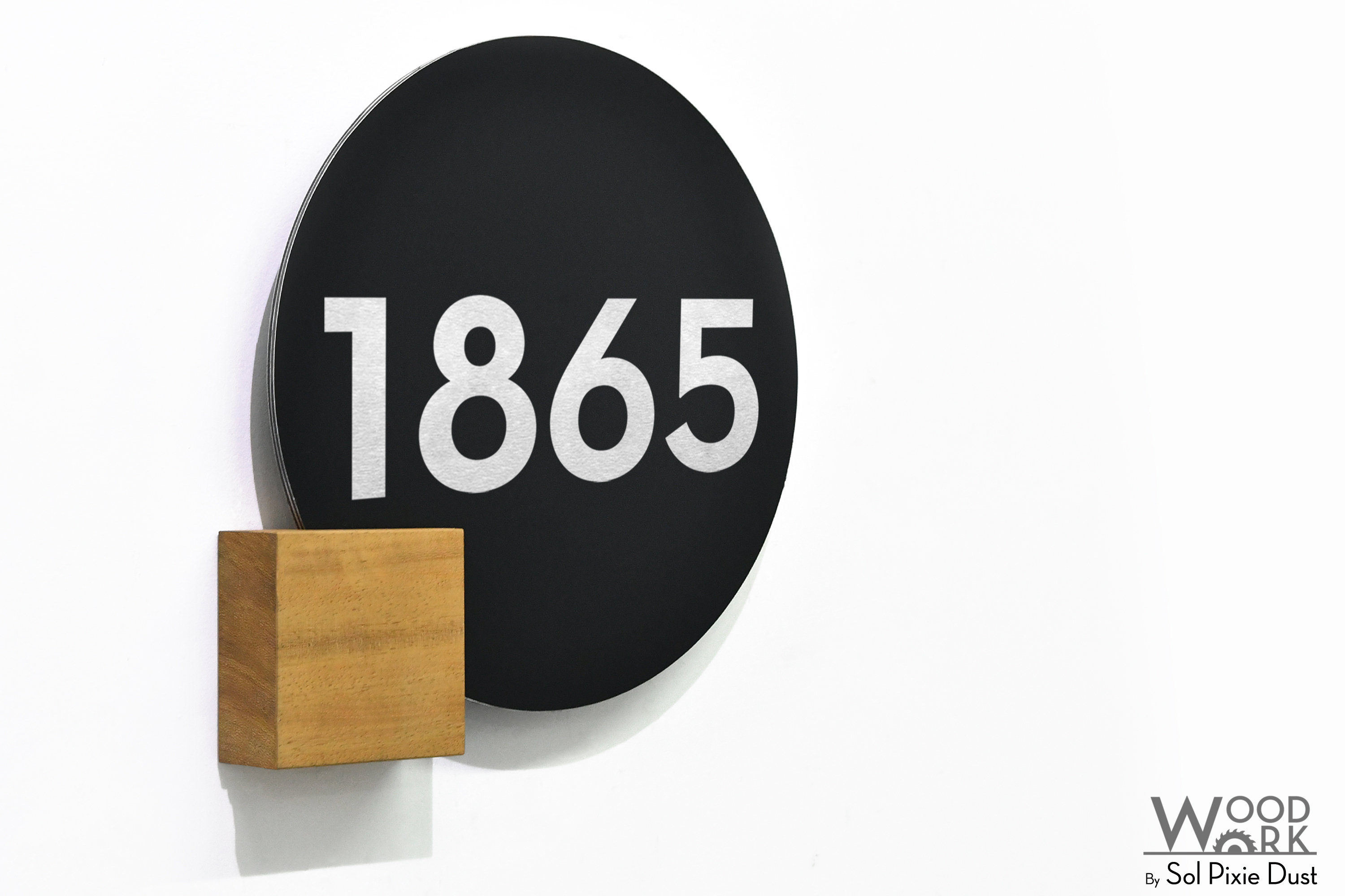 Modern Wall Hanging Sign Round - Black Aluminum (ACP), Fiber Laser ...