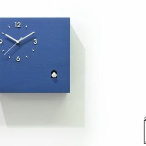 Modern Cuckoo Bird Time Box Clock - Denim Chalk - Secret Compartment ...