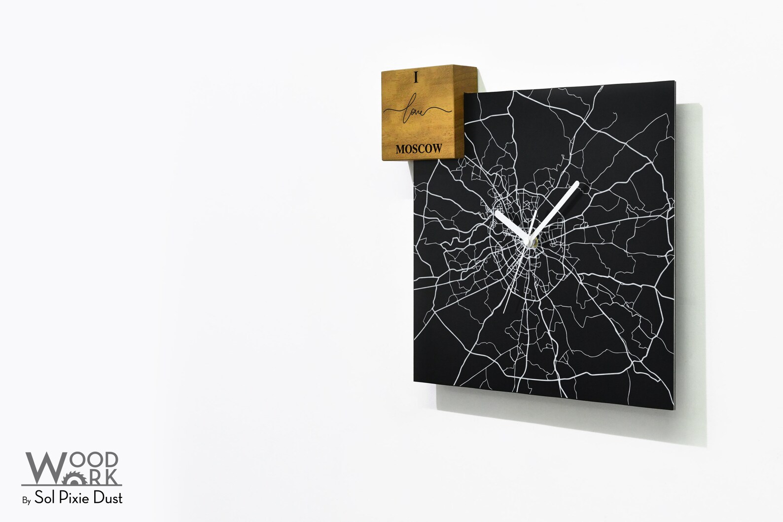 Modern Square Black Aluminum Wall Clock Laser Engraved - Etsy