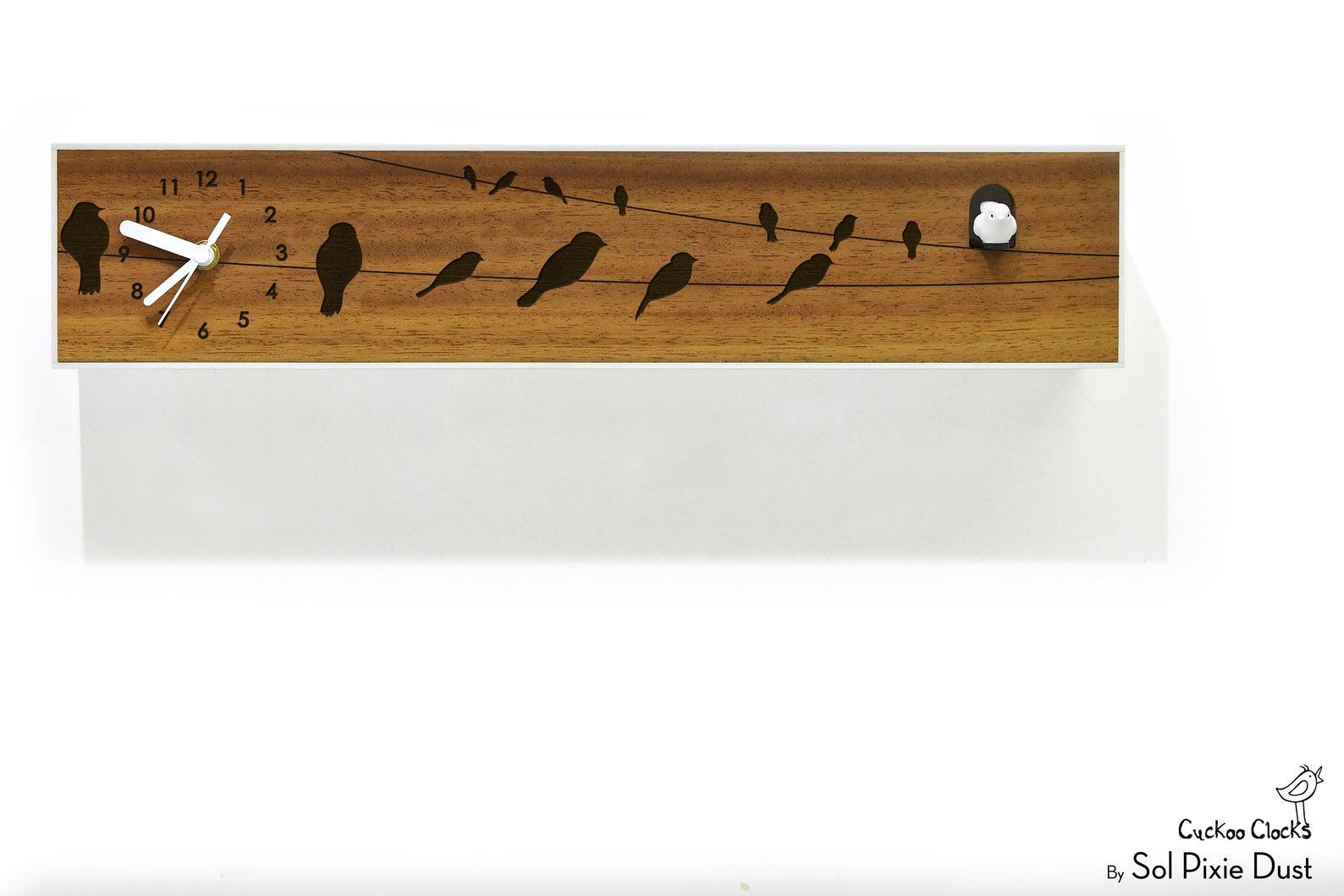 Modern Cuckoo Bird Clock Solid Wood Wooden Wall Clock / - Etsy