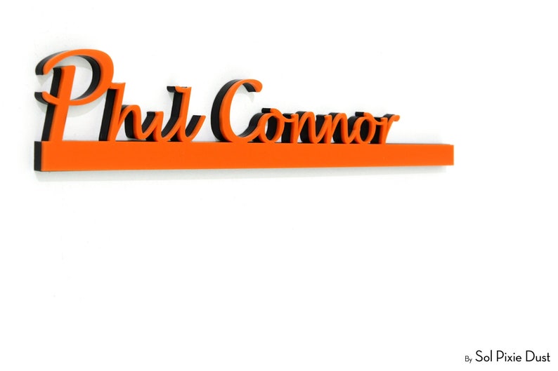 Office Door Name Plate Orange Acrylic Custom Wall Mounted - Etsy