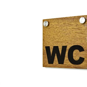 Directional Hotel Restroom Sign - Engraved Solid Wood Iroko (africa ...