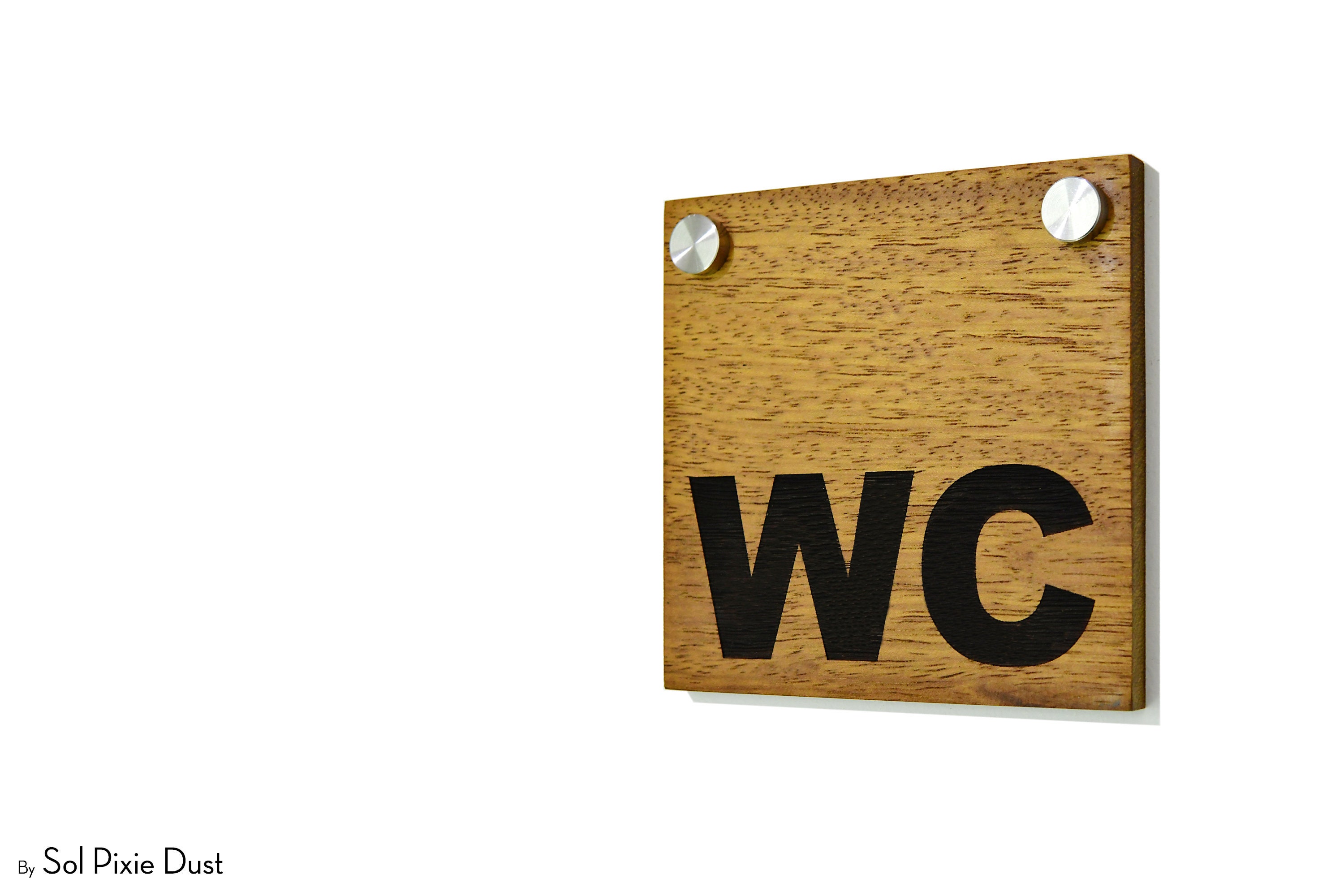 Directional Hotel Restroom Sign - Engraved Solid Wood Iroko (africa ...