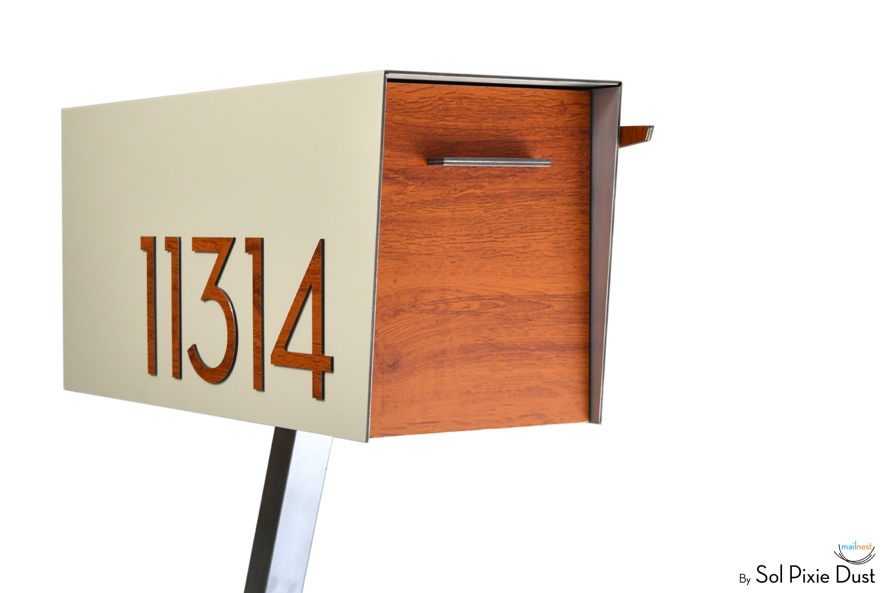 Contemporary Post Mounted Mailbox / Aluminum Ivory White Body | Etsy