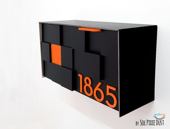 Mailbox With 3d Black Acrylic Face Aluminum Black Body and - Etsy