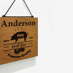 Modern Butcher Shop Sign - Wooden Business Sign - Custom Engraved Logo ...