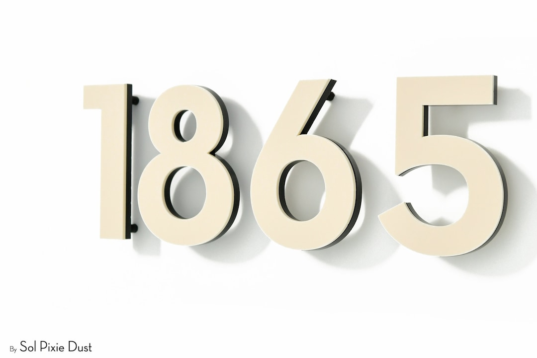 Modern House Numbers Letters - Beige Acrylic - Mailbox Numbers - Home ...