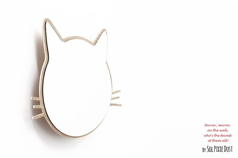 Safety Mirror Kitty With LED Light - Wall Decor Mirror - Nursery Kid ...