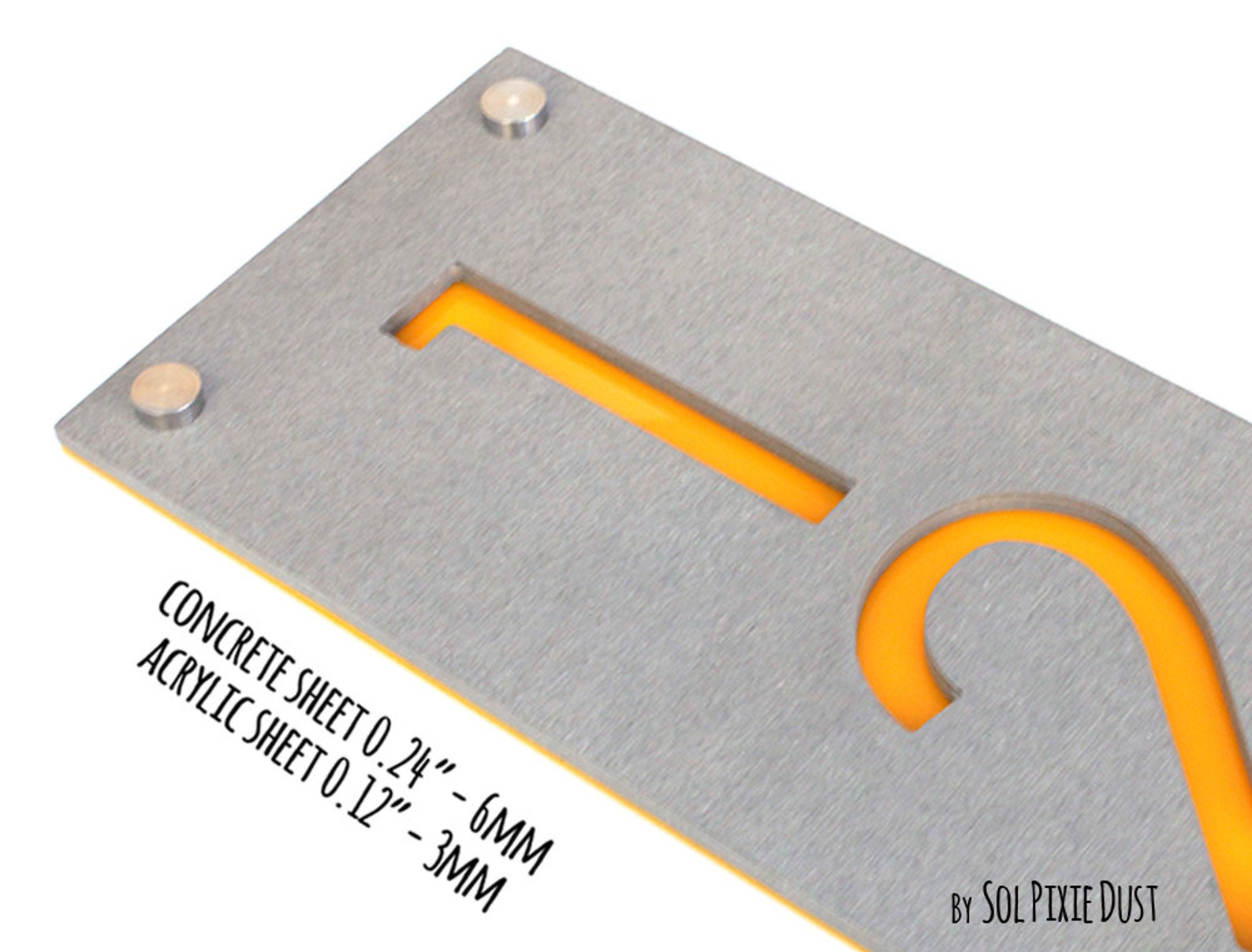 Modern House Numbers Concrete With Orange Yellow Acrylic - Etsy
