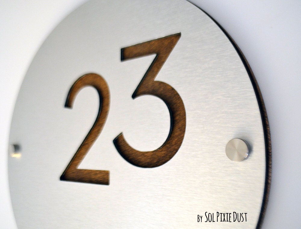 Home & Living Door Number Sign Plaque Small Rectangle Alucobond with ...