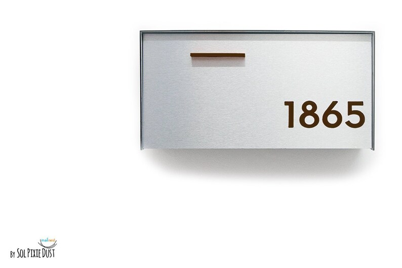 Mailbox With Brushed Aluminum Face and Body and Brown Acrylic - Etsy