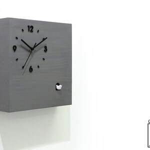Modern Cuckoo Bird Time Box Clock - Gray Chalk - Secret Compartment ...