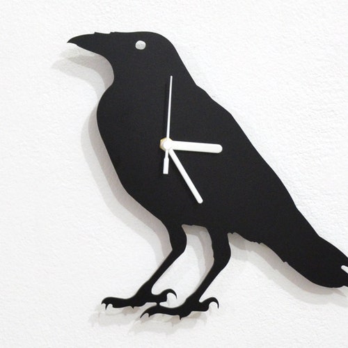 Crow Corvus Wooden Wall Clock - Etsy