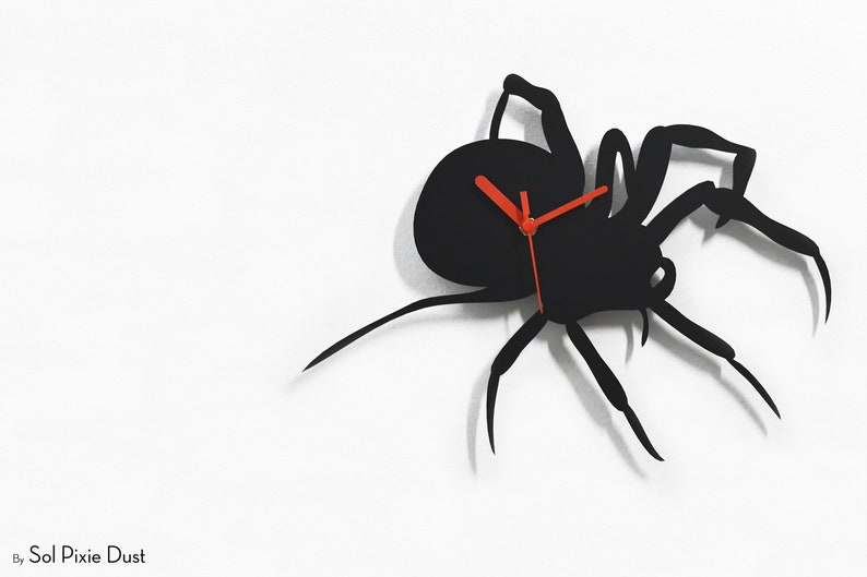 Spider Silhouette Wall Clock Spider Wall Decor Spider - Etsy