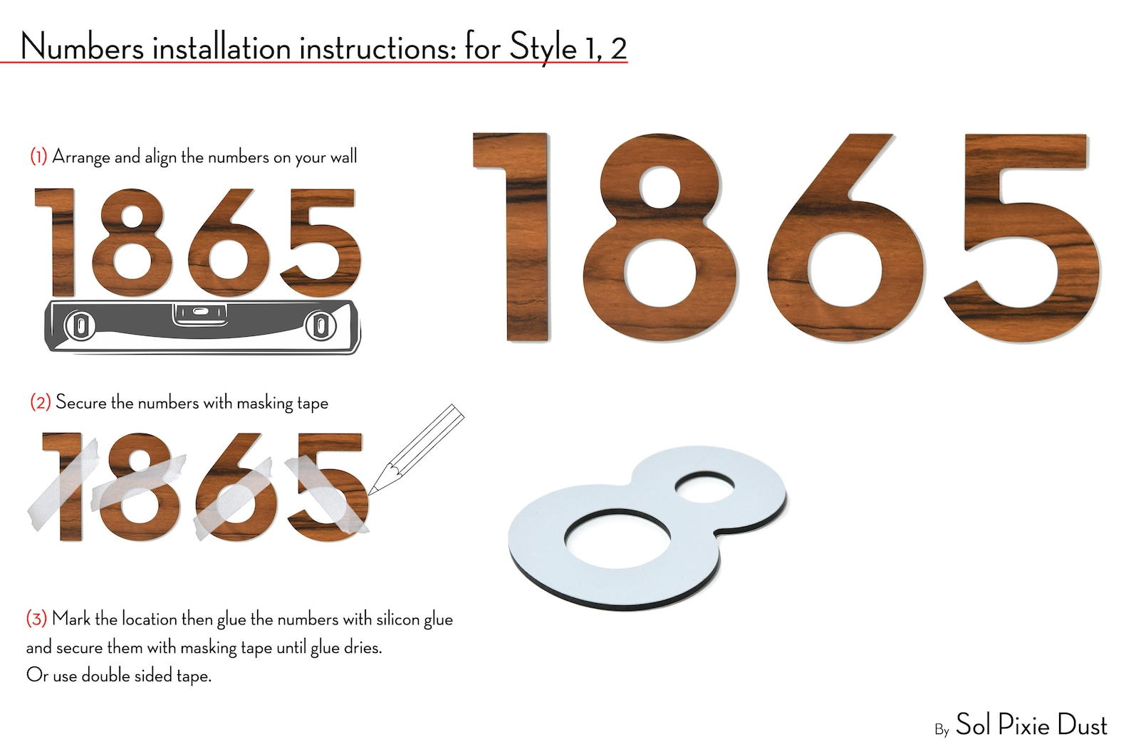 Modern House Numbers Letters - Red Oak Aluminum - Mailbox Numbers ...