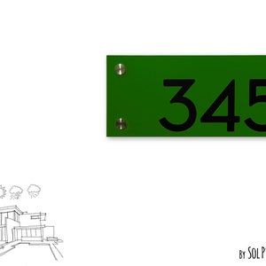 Modern House Numbers Green Alucobond With Black Acrylic - Etsy