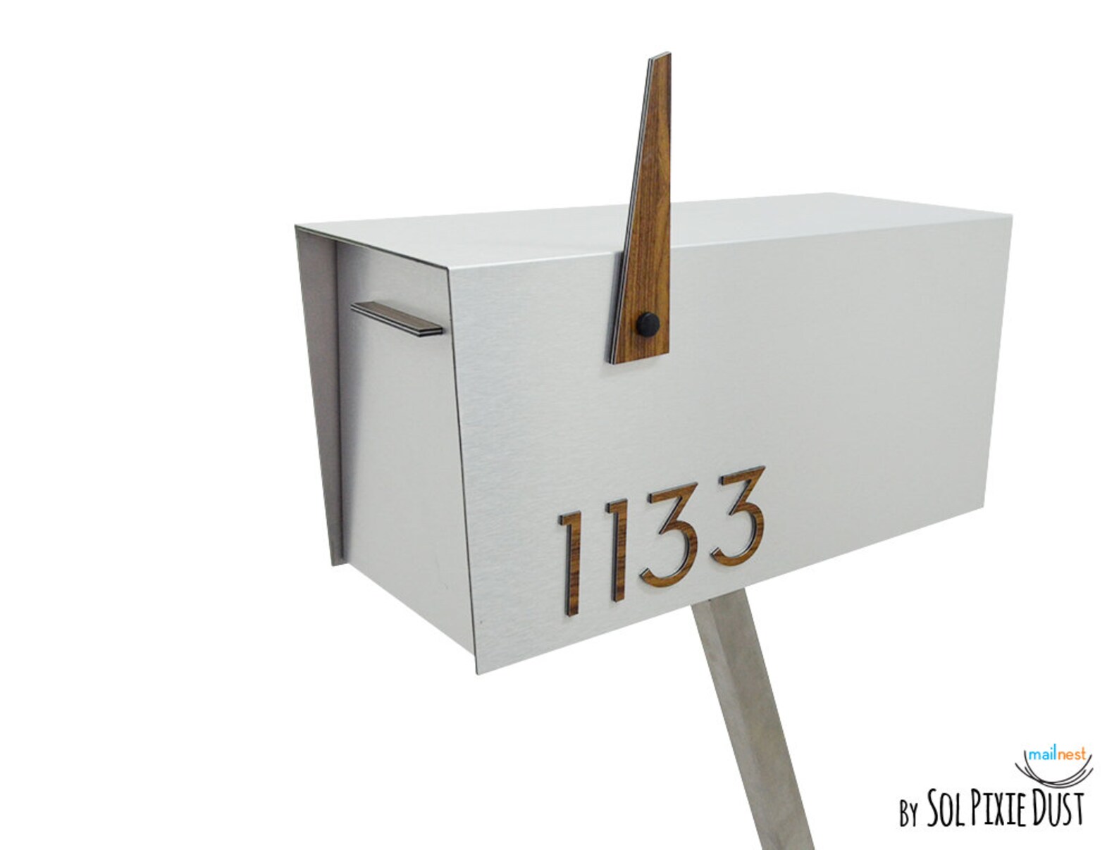 Contemporary Post Mounted Mailbox / Aluminum Brush Silver Body - Etsy