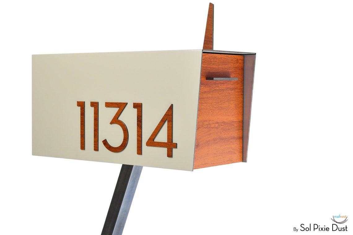 Contemporary Post Mounted Mailbox / Aluminum Ivory White Body - Etsy