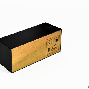 Wood and Acrylic Money Box - Personalized Money Bank - Wedding Fund Box ...