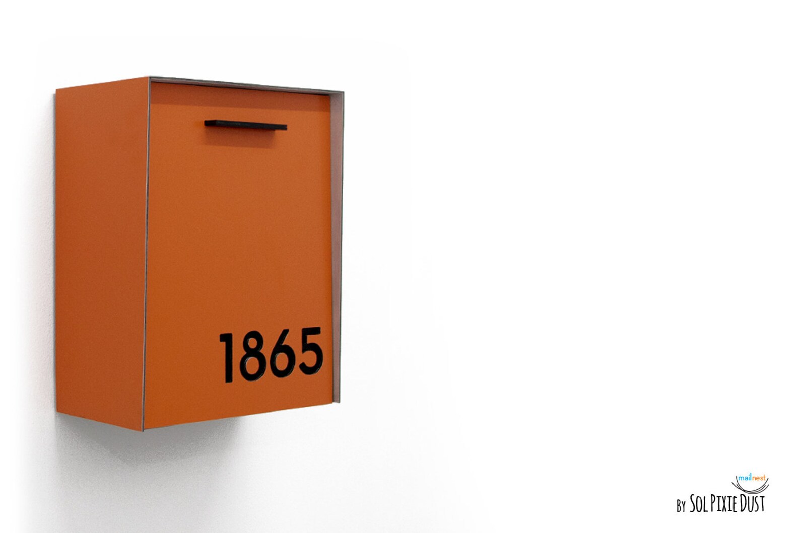 Mailbox With Orange Aluminum Face and Body and Black Acrylic - Etsy