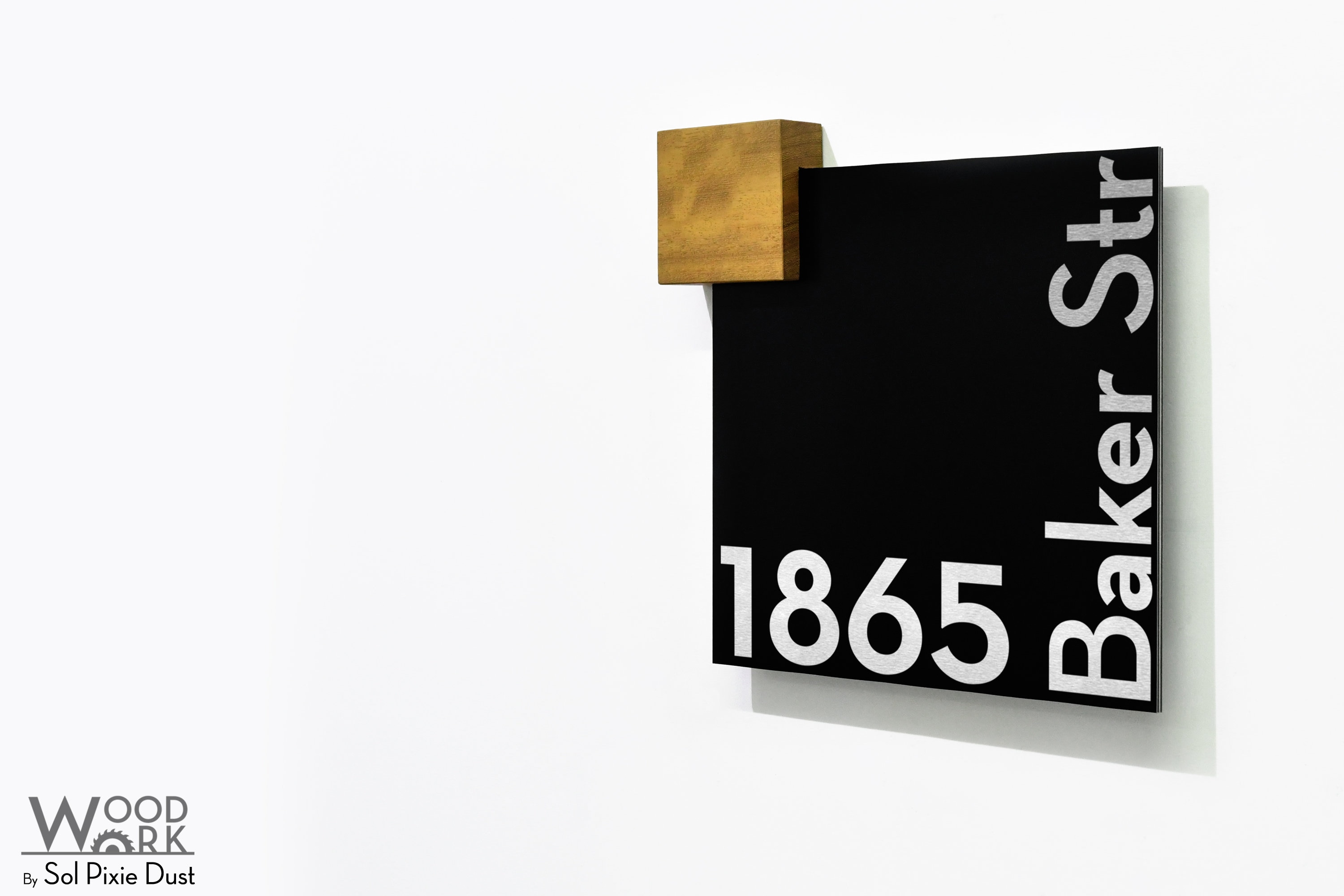 Modern Wall Address Sign Hanging - Black Aluminum (ACP), Fiber Laser ...