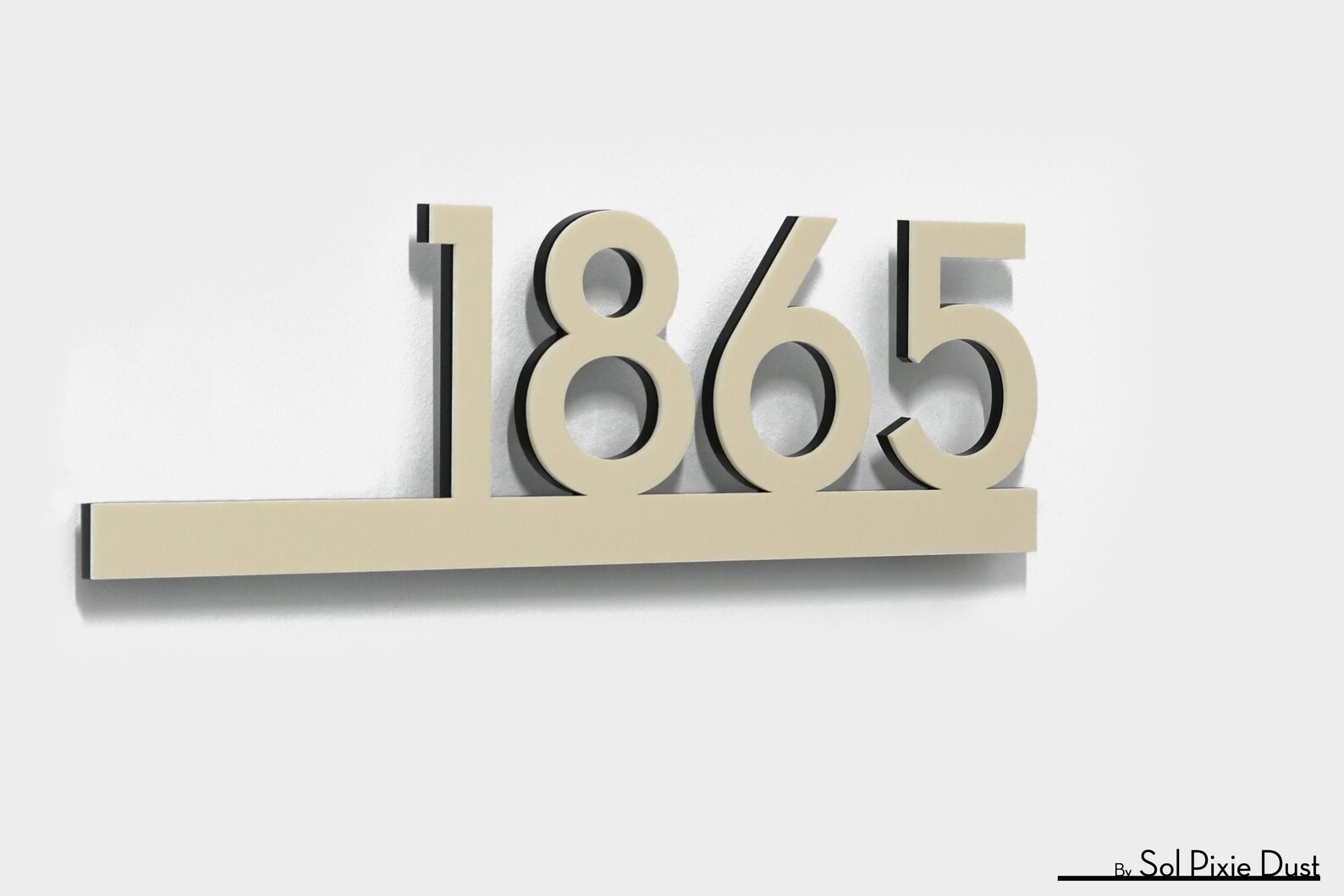 Modern House Numbers - Beige With Black Acrylic - Contemporary Home ...