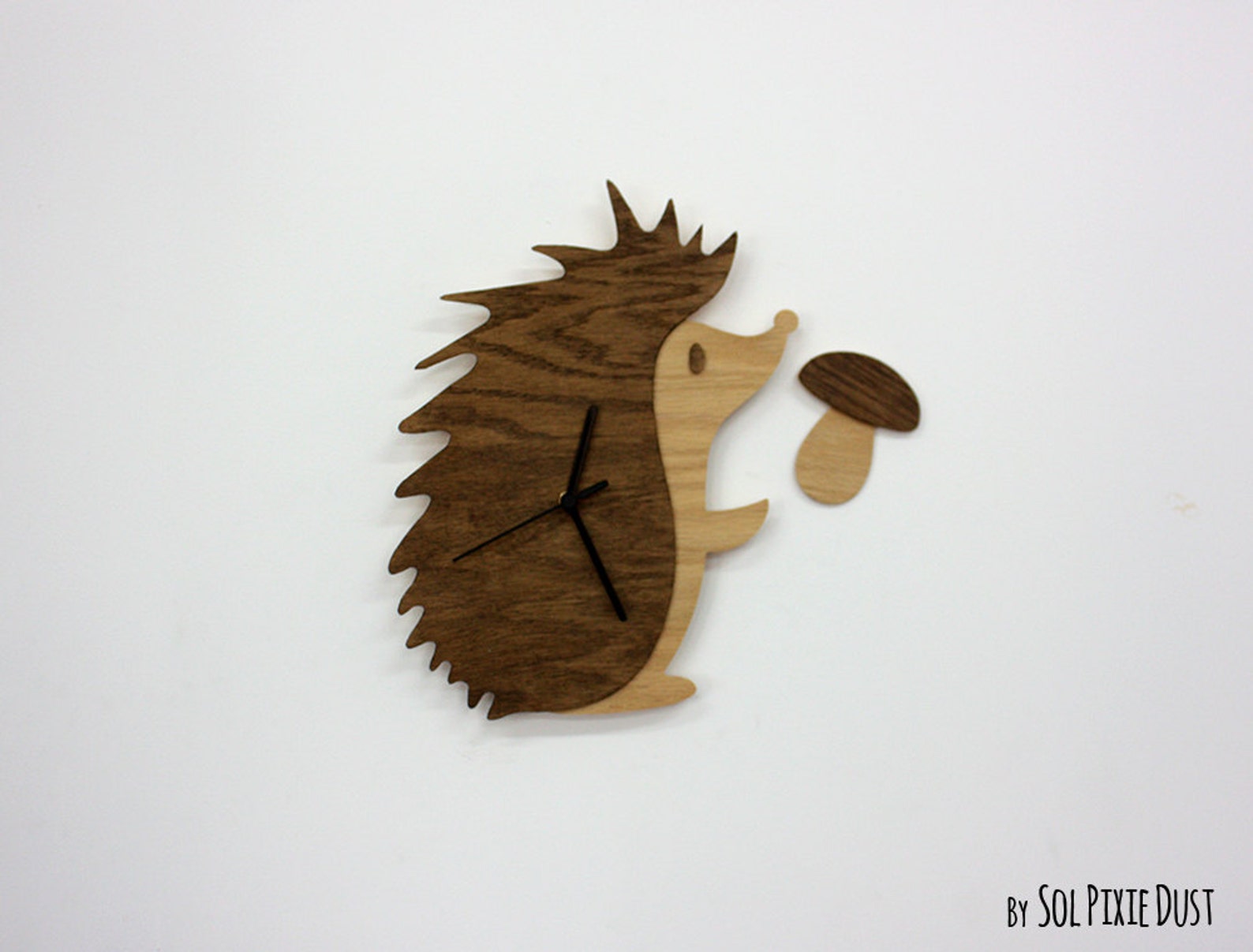 Cute Hedgehog Wooden Wall Clock Nursery Kids Baby Room - Etsy