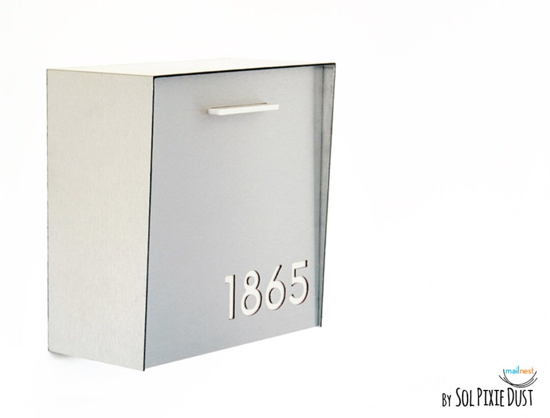 Mailbox With Aluminum Brush Silver Face and Body and White Acrylic ...