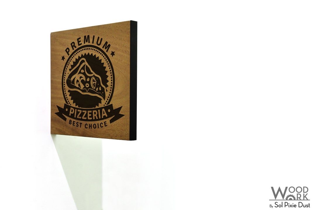 Modern Projecting Sign With Laser Engraving - Business Name Sign ...