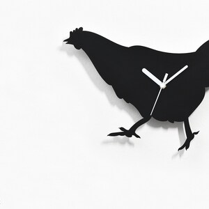 Chicken Silhouette Wall Clock - Hen Clock - Farmhouse Decor - Chicken ...