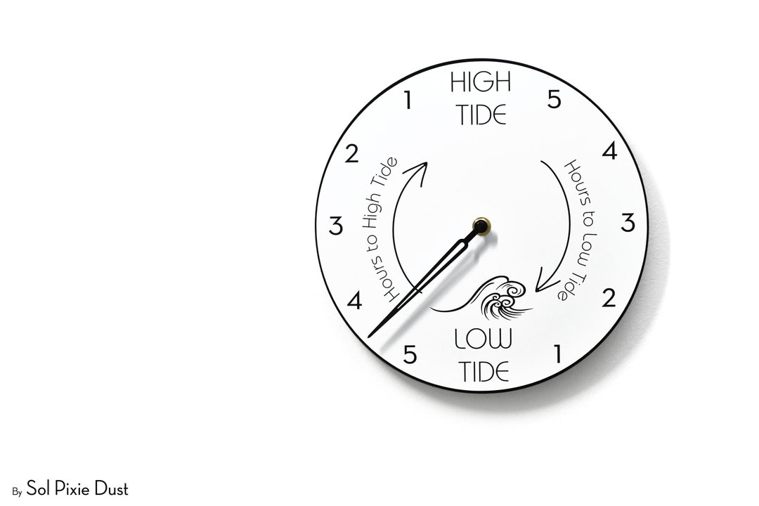Tide Wall Clock - White Round Clock - Sea Tide Tracker - Unique Tidal ...