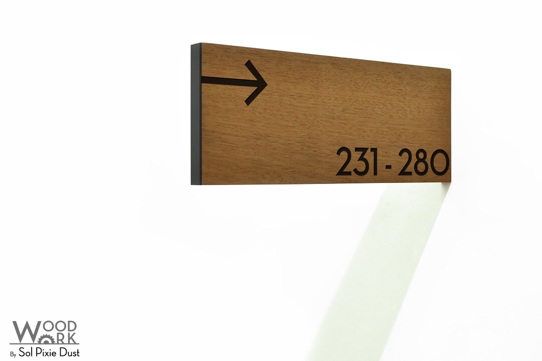 Modern Hotel Room Sign - Directional Arrow - Custom Apartment Door ...