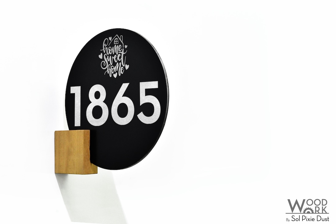 Modern Projecting Sign Round - Black Aluminum (ACP) and Fiber Laser ...