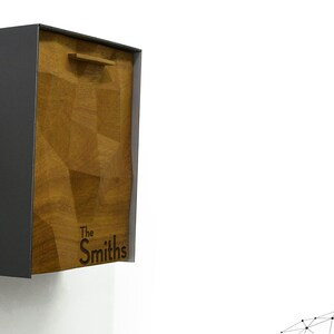 Mailbox With 3D Solid Wood Face - Metallic Gray Aluminum Body - Custom ...