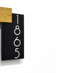 Modern Wall Hanging Number Sign - Black Aluminum (ACP), Fiber Laser ...