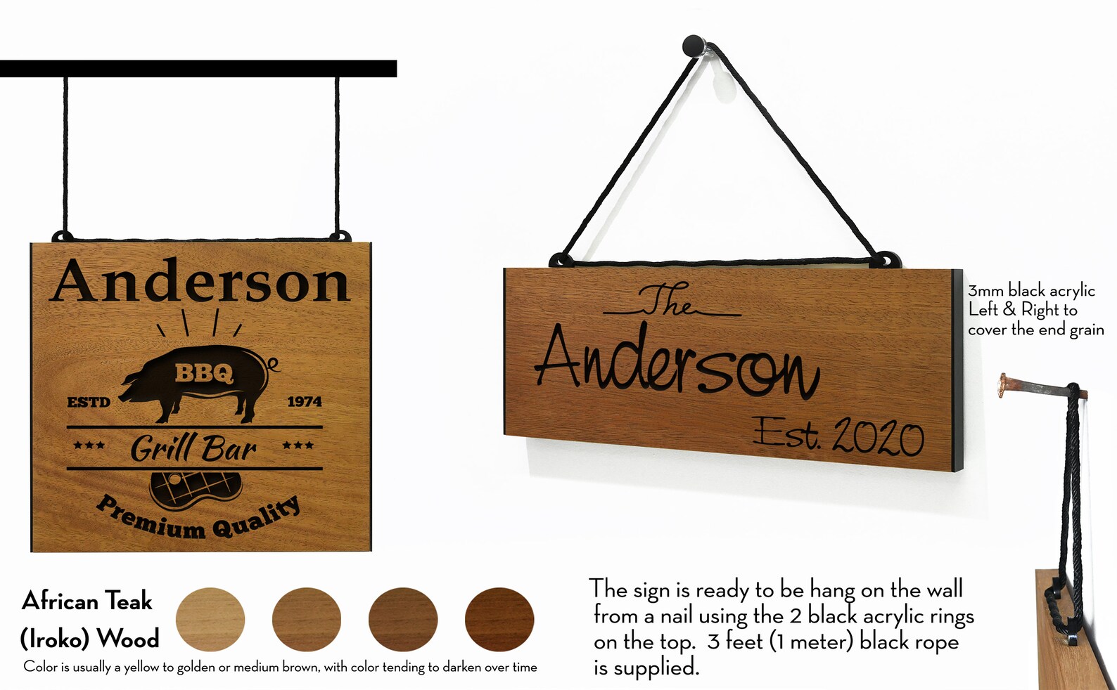 Modern Wall Hanging Number Sign Black Aluminum ACP, Fiber Laser ...