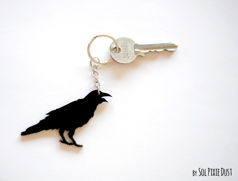 Key Ring - Crow Corvus Silhouette - Etsy