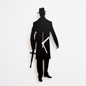 American Mafia Gangster Silhouette - Wall Clock - Etsy