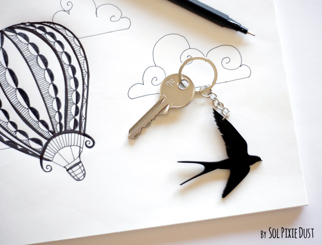 Key Chain Swallow Silhouette - Etsy