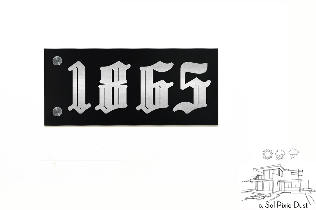 Modern House Sign Small With Black Aluminum (ACP) and Silver Fiber ...
