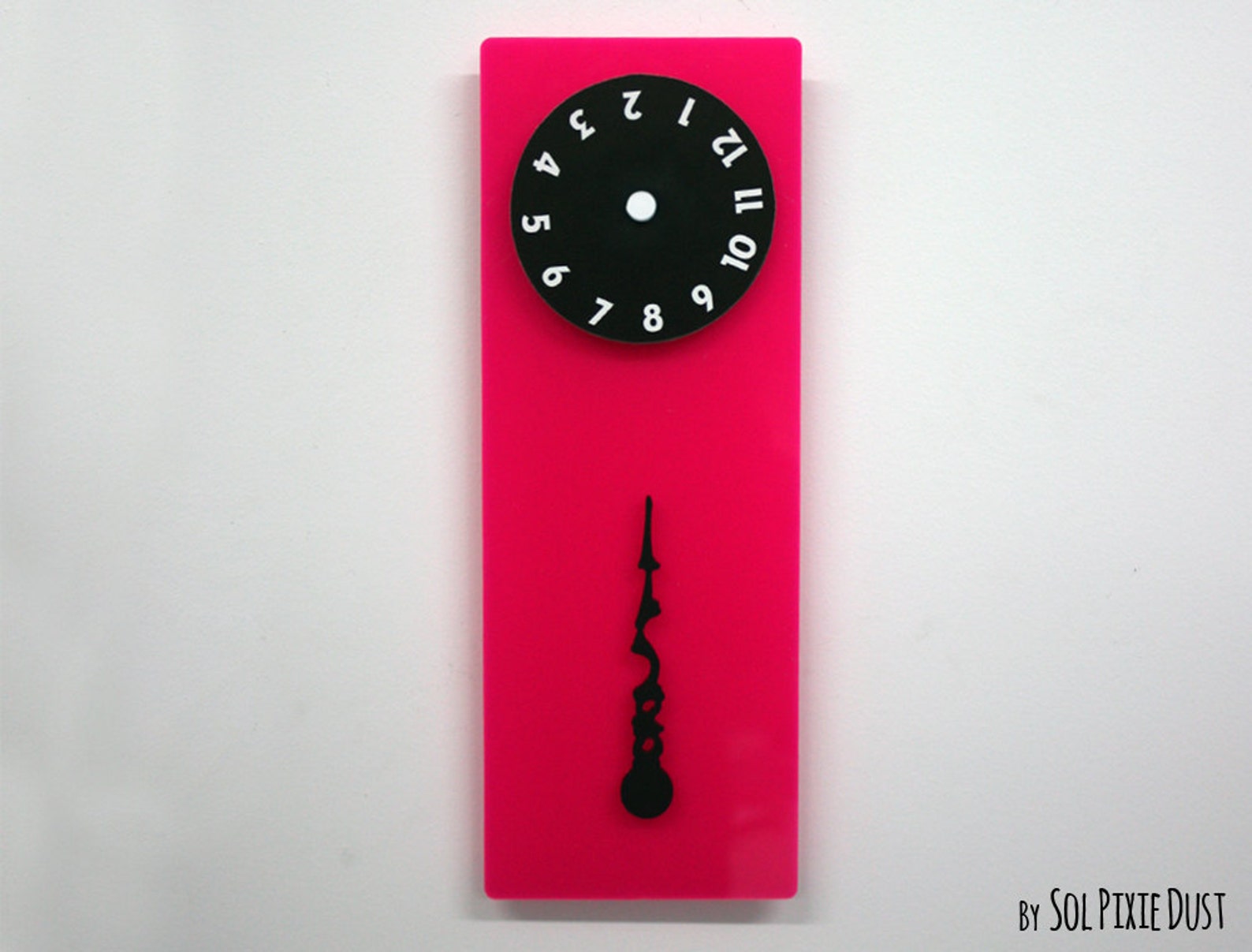 Stable Hand Rotating Numbers Pink Wall Clock | Etsy