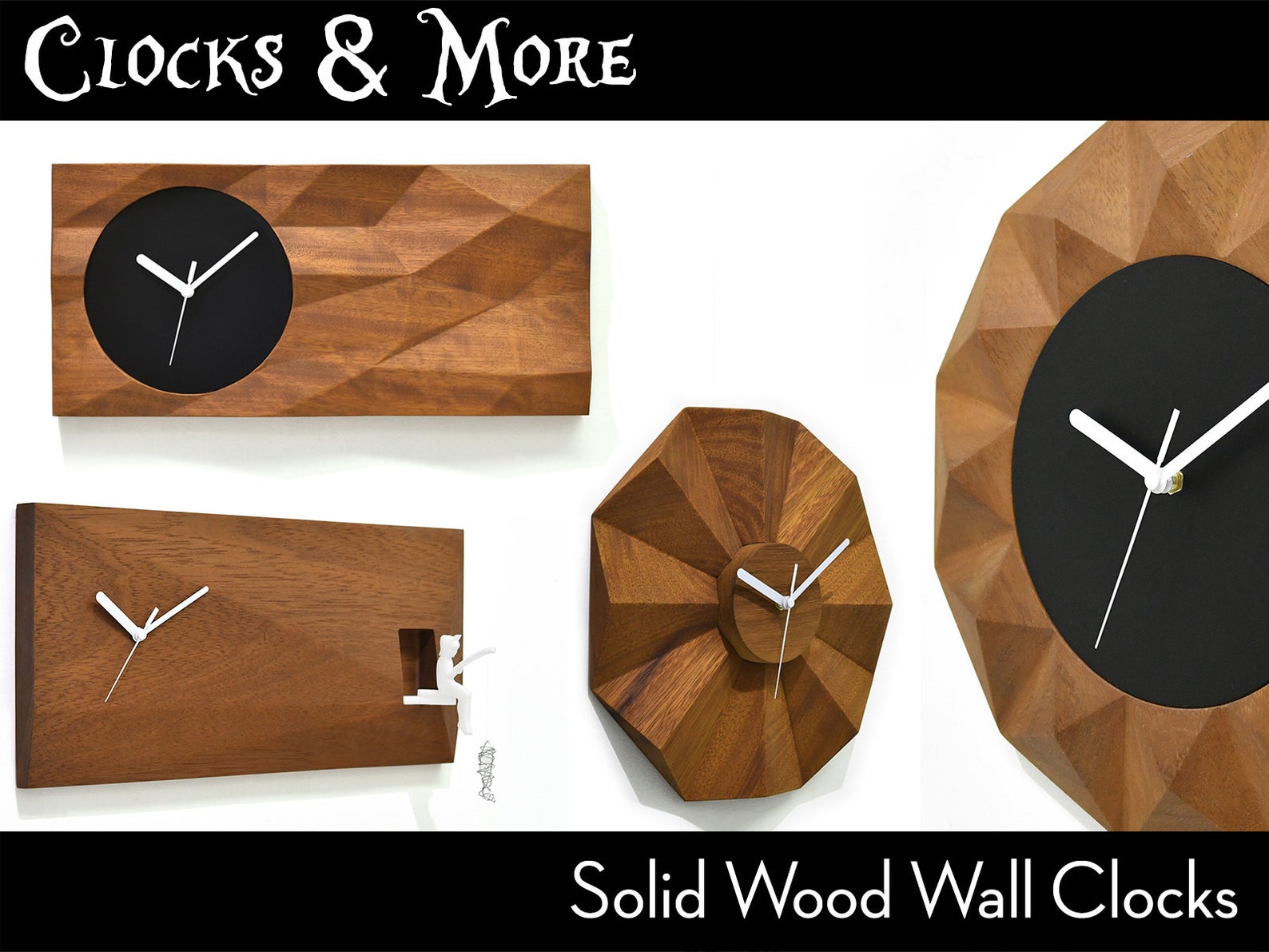 Bluntly Modern Design Solid Iroko Wood Grandfather Pendulum Wall Clock ...