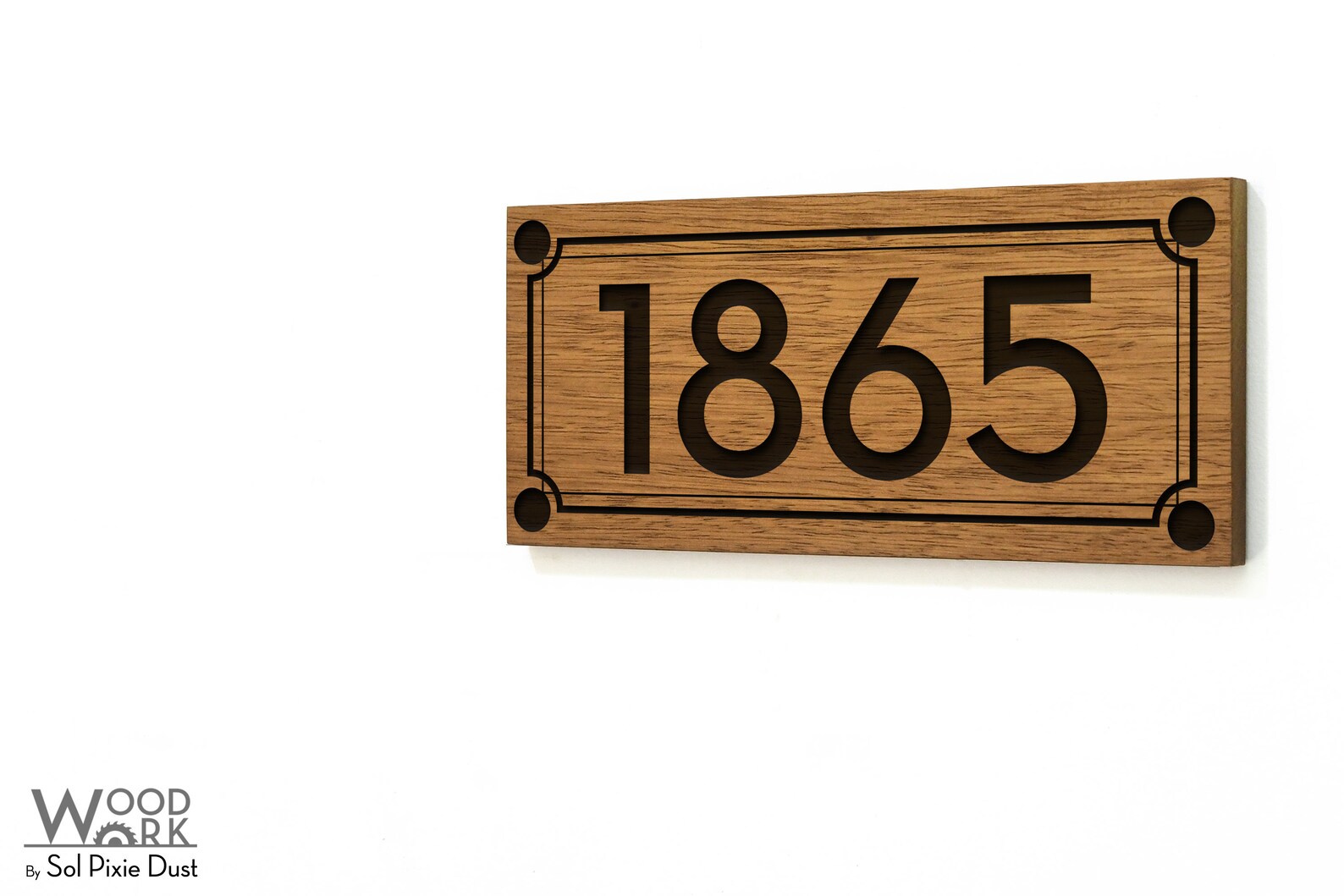 Modern House Numbers Small Solid Wood African Teak Iroko With - Etsy