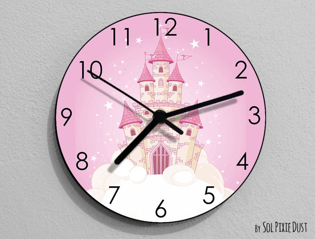 Cinderella Castle Wall Clock - Kids Nursery Room, Teens Room, Baby Room ...