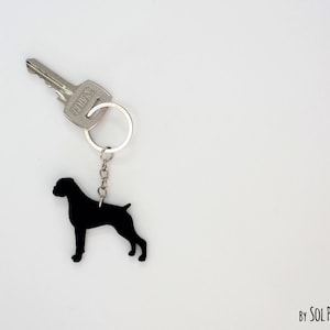 Boxer Dog Keychain Silhouette - Etsy