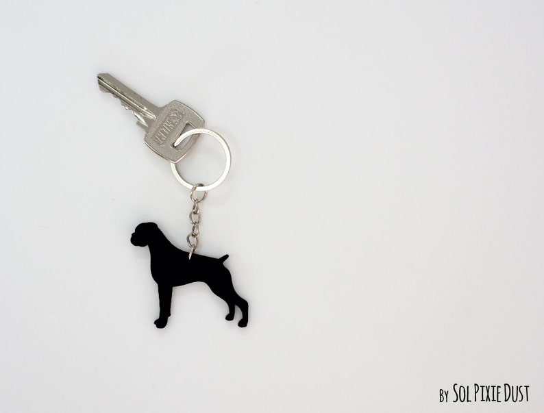 Boxer Dog Keychain Silhouette - Etsy