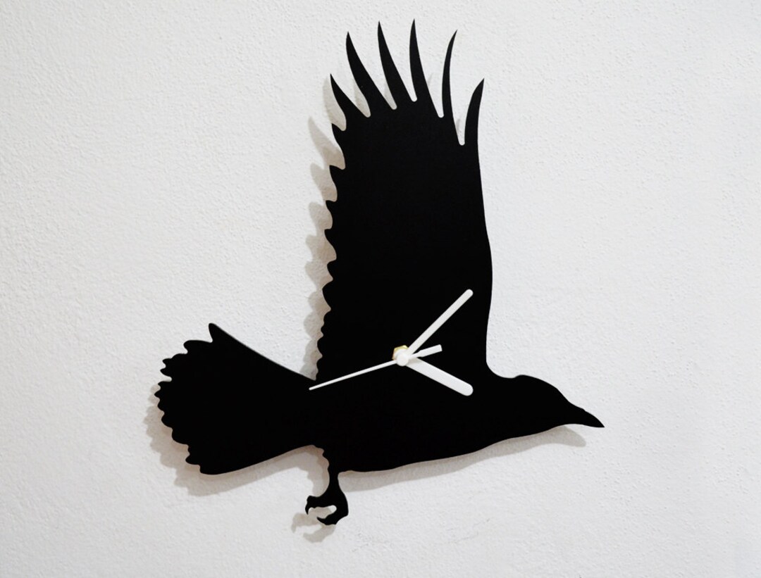 Crow Flying Silhouette - Wall Clock - Etsy