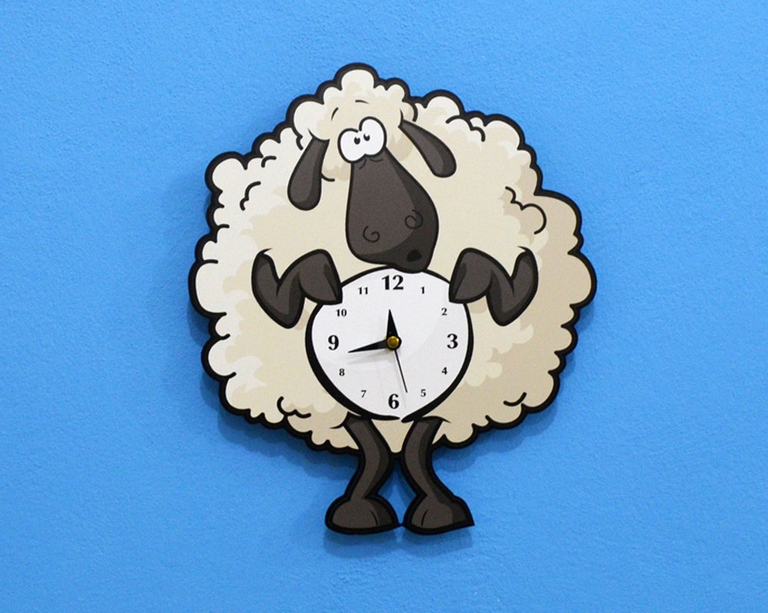 Cute Little Sheep Cartoon - Wall Clock - Etsy